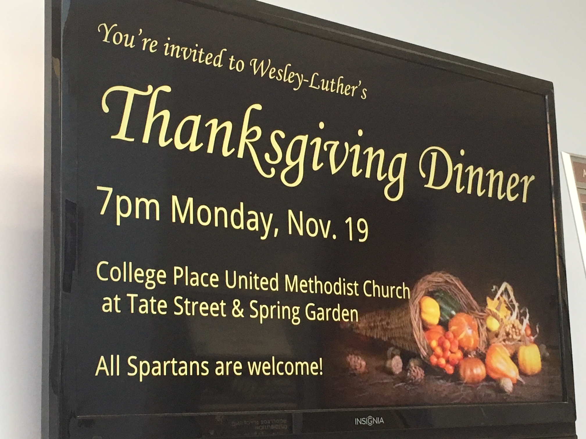 Thanksgiving Dinner tonight! All Spartans are welcome! – Smith Campus ...